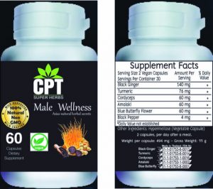 Male Wellness - 60 capsule Bottle - CPT Super Herbs