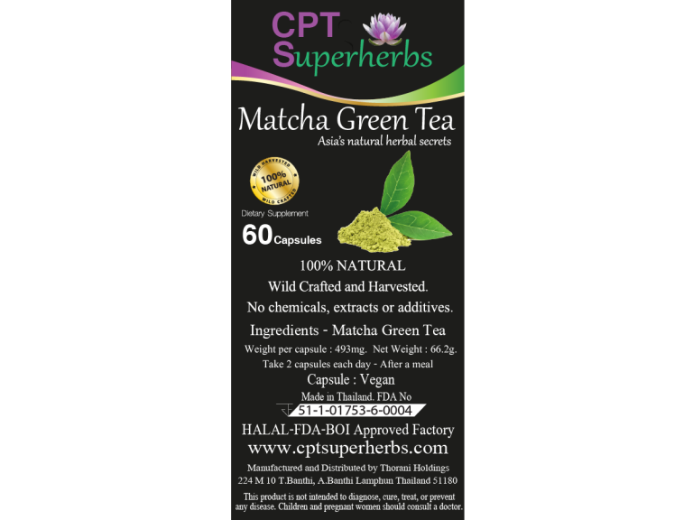 Matcha Green Tea Organic 60 Capsules - CPT Super Herbs